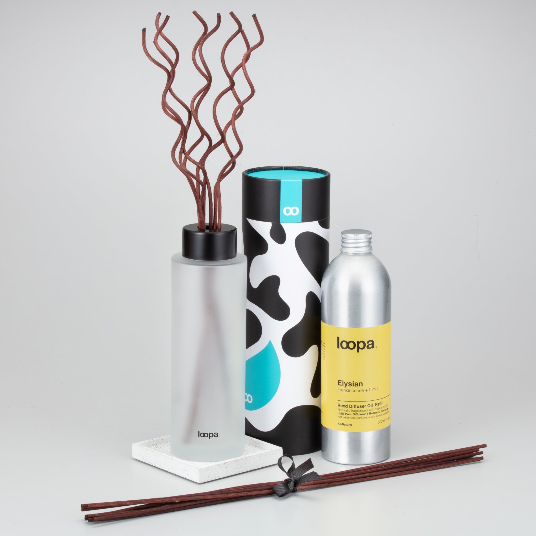 Reed Diffuser Starter Set, 500ml, Frankincense + Lime (Elysian) – loopa